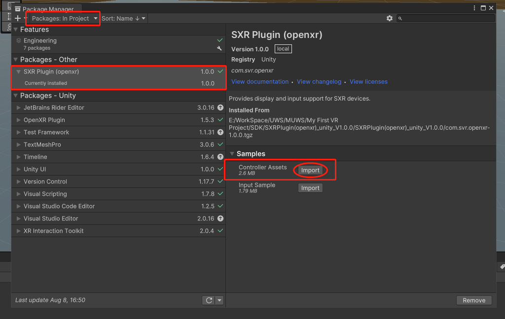 Gamepad Input Interaction Demo | SXR Plugin(openxr) documentation